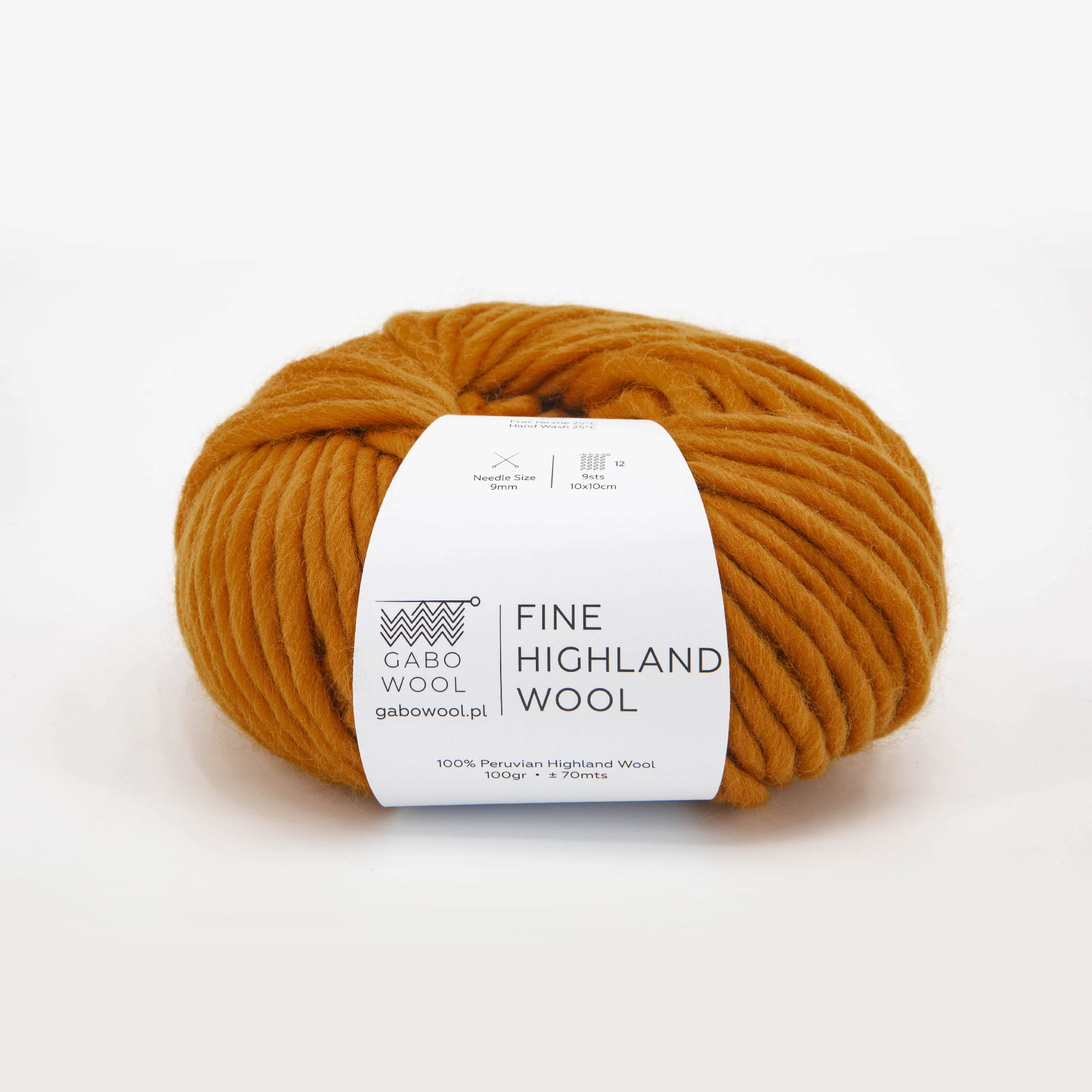Włóczka GABO WOOL Fine Highland Wool 1180 - kurkuma Włóczykijki