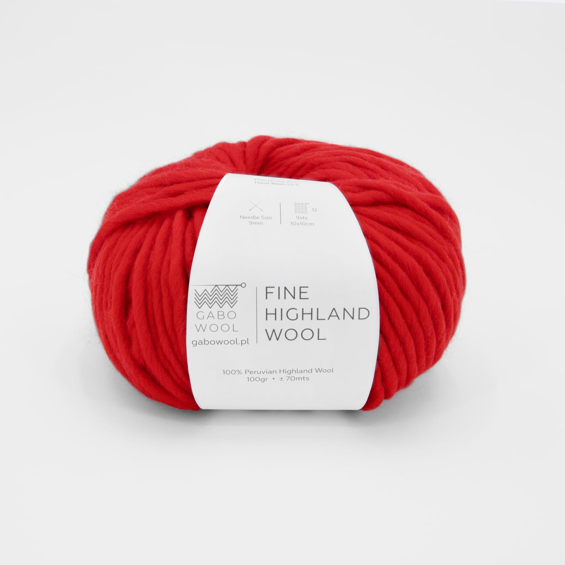 Włóczka GABO WOOL Fine Highland Wool 2383 - czerwień Włóczykijki
